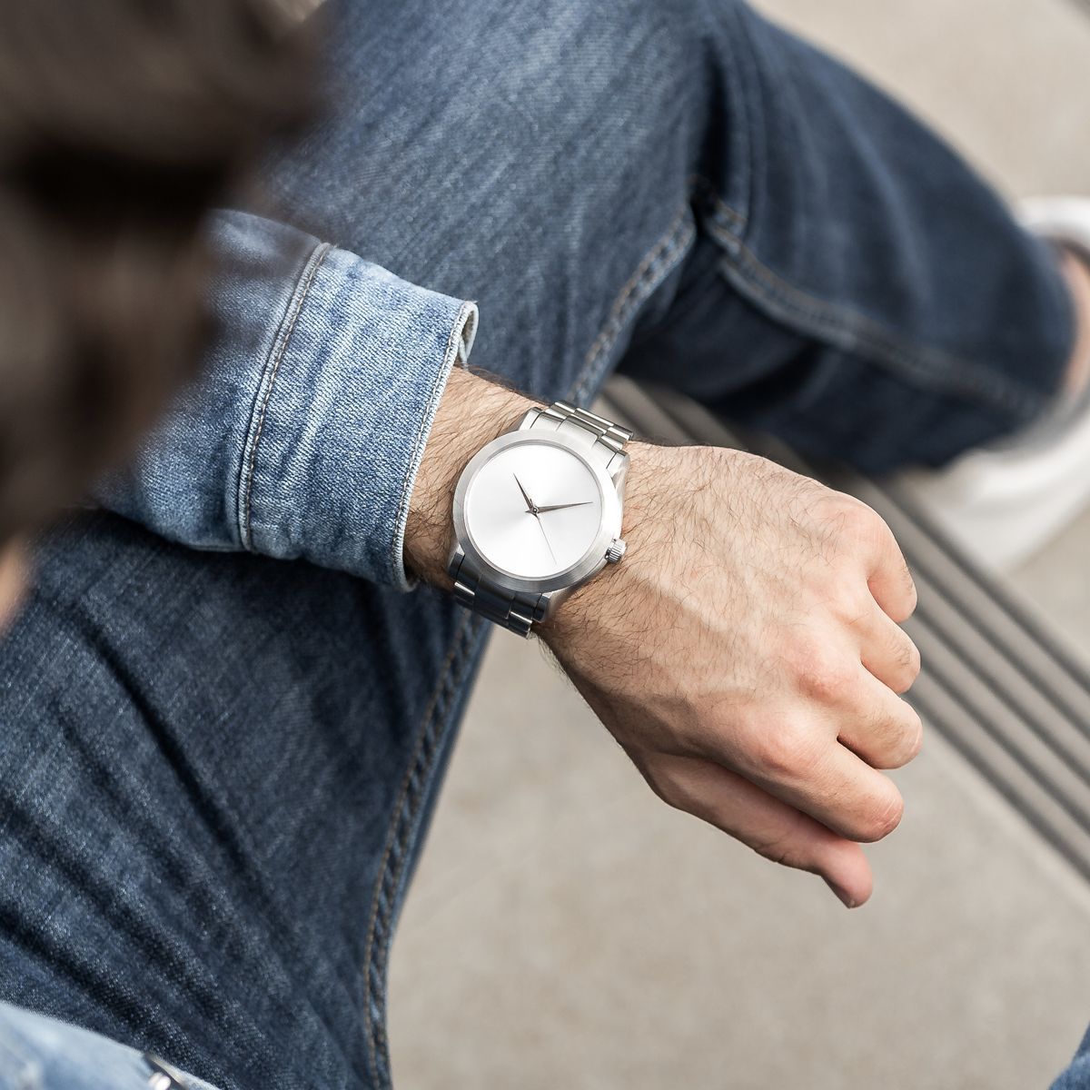 The Eos - Silver Case | Silver Dial | Silver Stainless Steel Band - Teleio