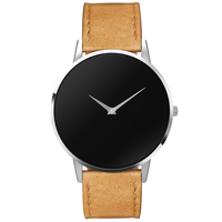 The Hades- Mens watch 45mm Tan Band Silver Case - Teleio