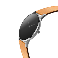 The Hades- Mens watch 45mm Tan Band Silver Case - Teleio